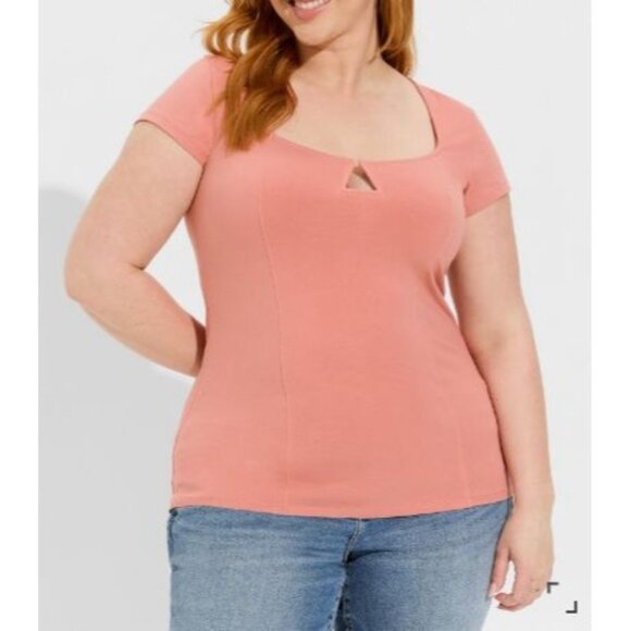 torrid | Tops | Nwt Torrid Desert Sand Foxy Notch Neck Cap Sleeve Top ...